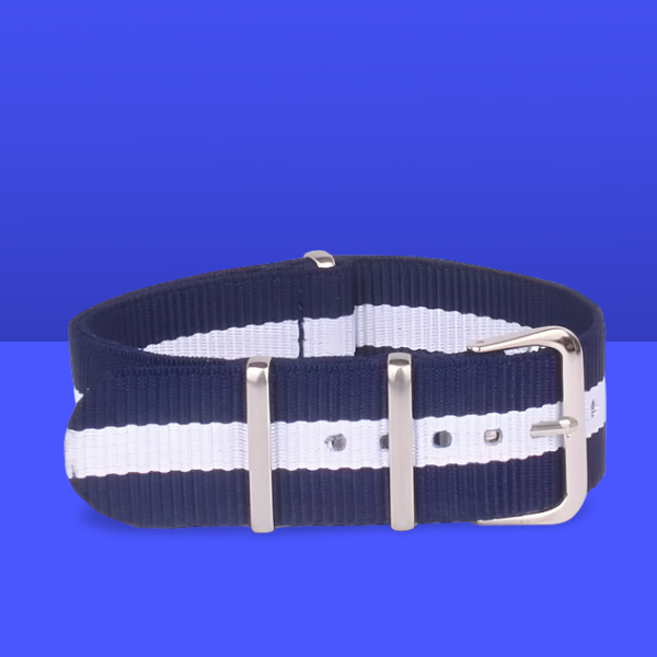 White & Navy classic strap – Preppystraps