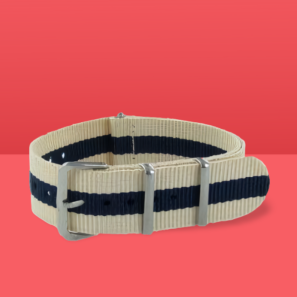 Beige & Navy classic strap – Preppystraps