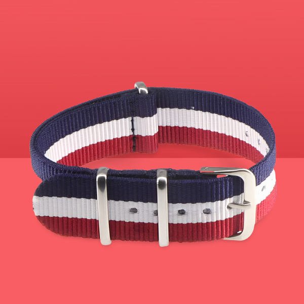 Navy, White & Red II classic strap – Preppystraps
